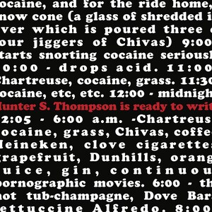 Cool Hunter Thompson DAILY ROUTINE, Original Design, Famous Quote, Art ...