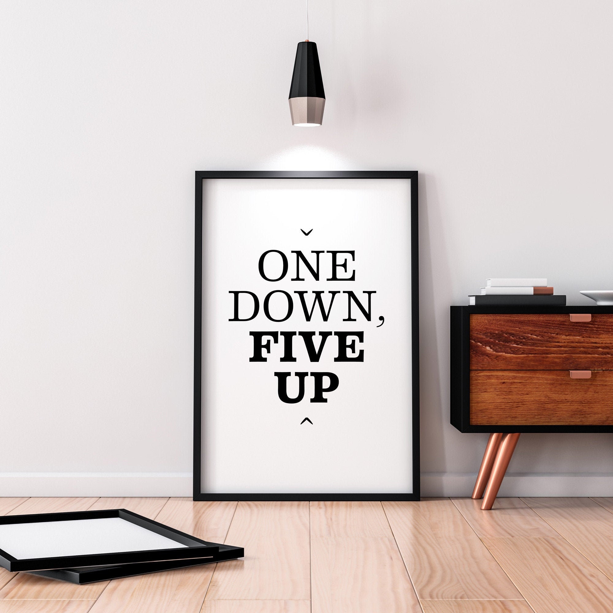 One Down Five up Poster Typographic Printable Art - Etsy Israel