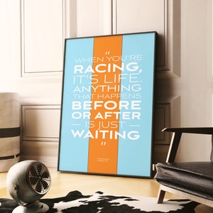 LE MANS Movie Quote Poster 'racing Life' Steve Mcqueen Classic Print ...