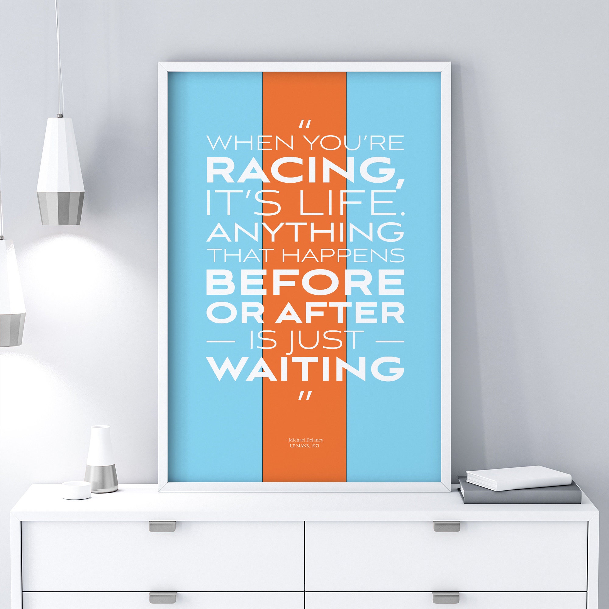 LE MANS Movie Quote Poster 'racing Life' Steve Mcqueen Classic Print ...