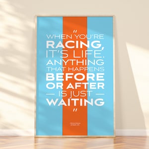 LE MANS Movie Quote Poster 'racing Life' Steve Mcqueen Classic Print ...