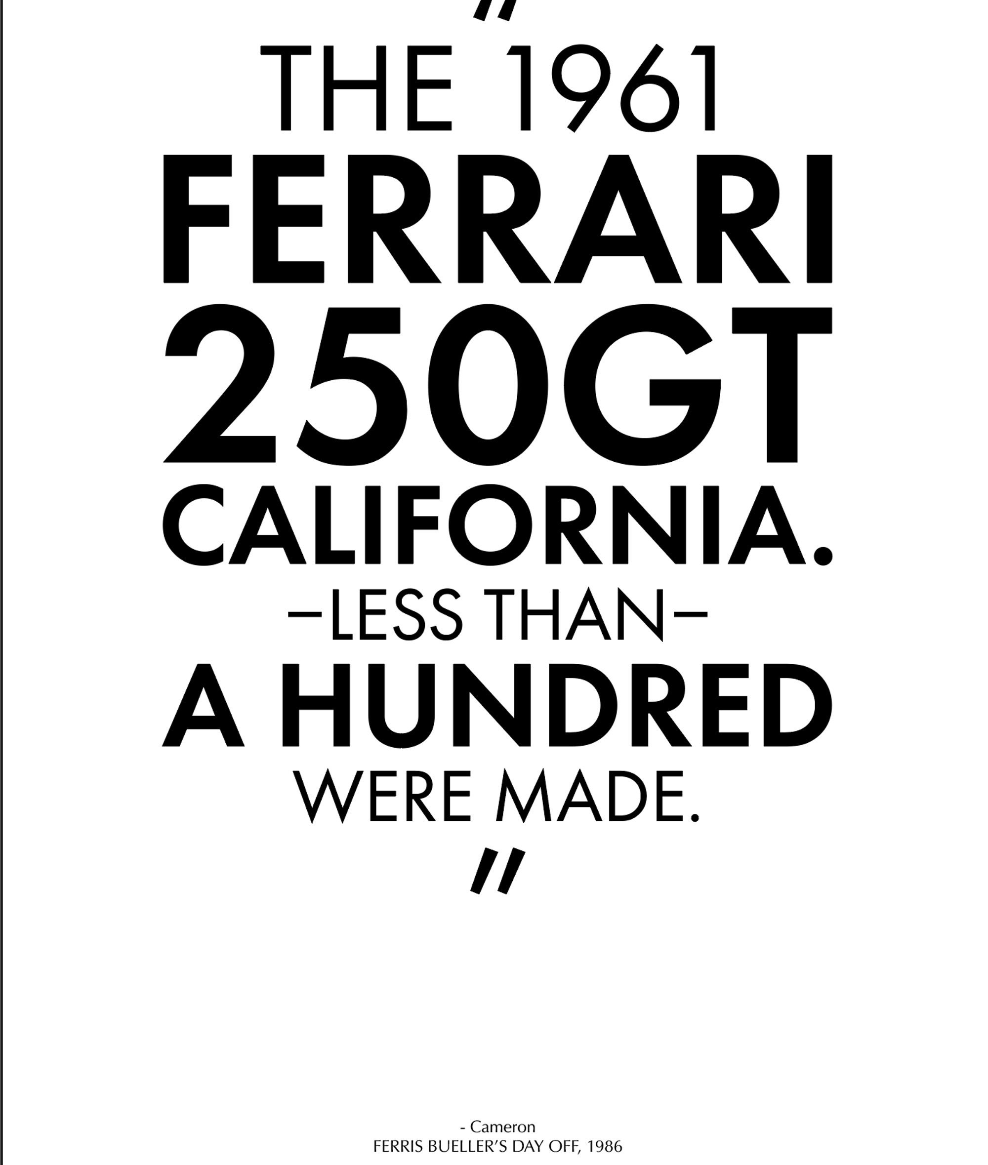 Ferris Bueller's Day off Movie Poster Quote 'the Ferrari 250GT ...