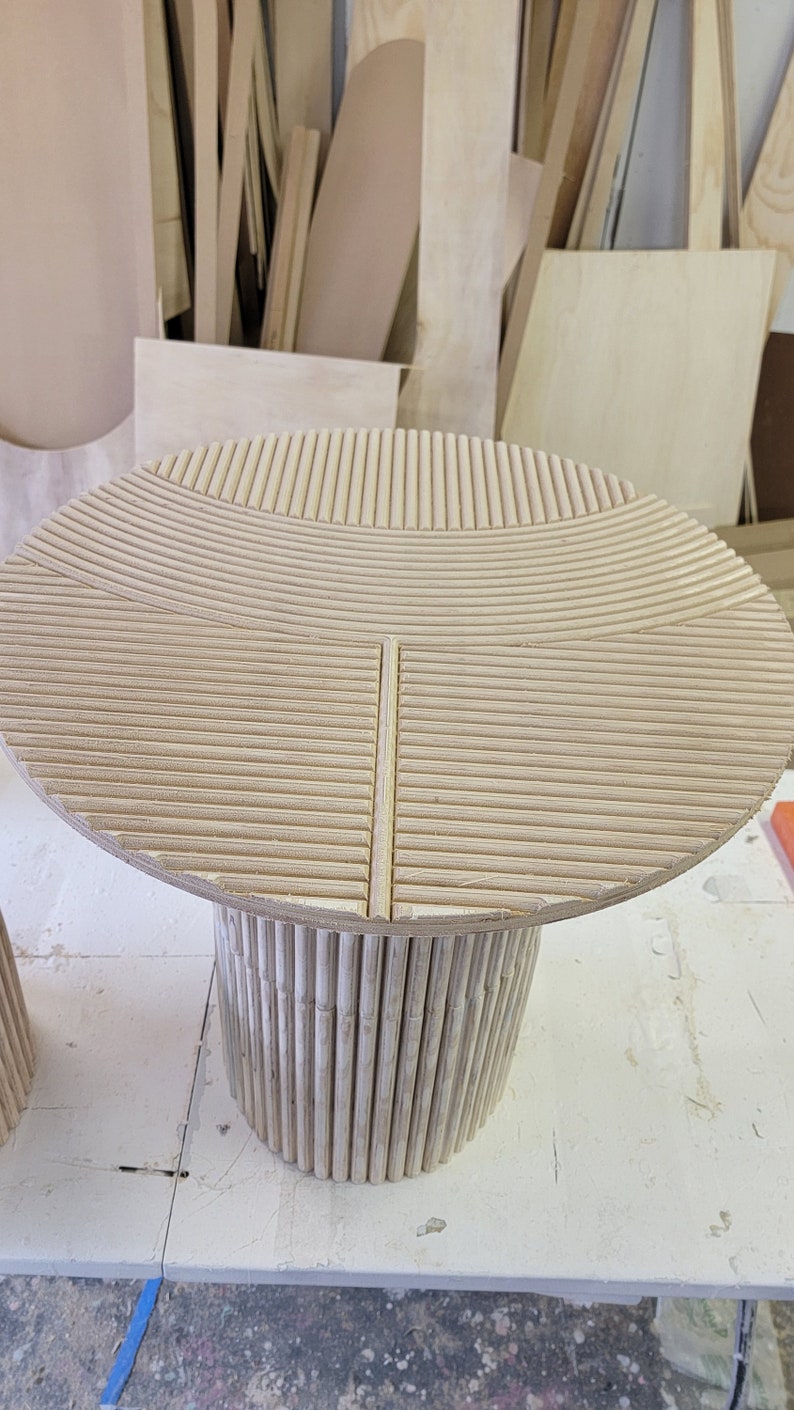 Fluted Pedestal Table, Reeded Table, Fluted Table, Ripple Dinner Table ...