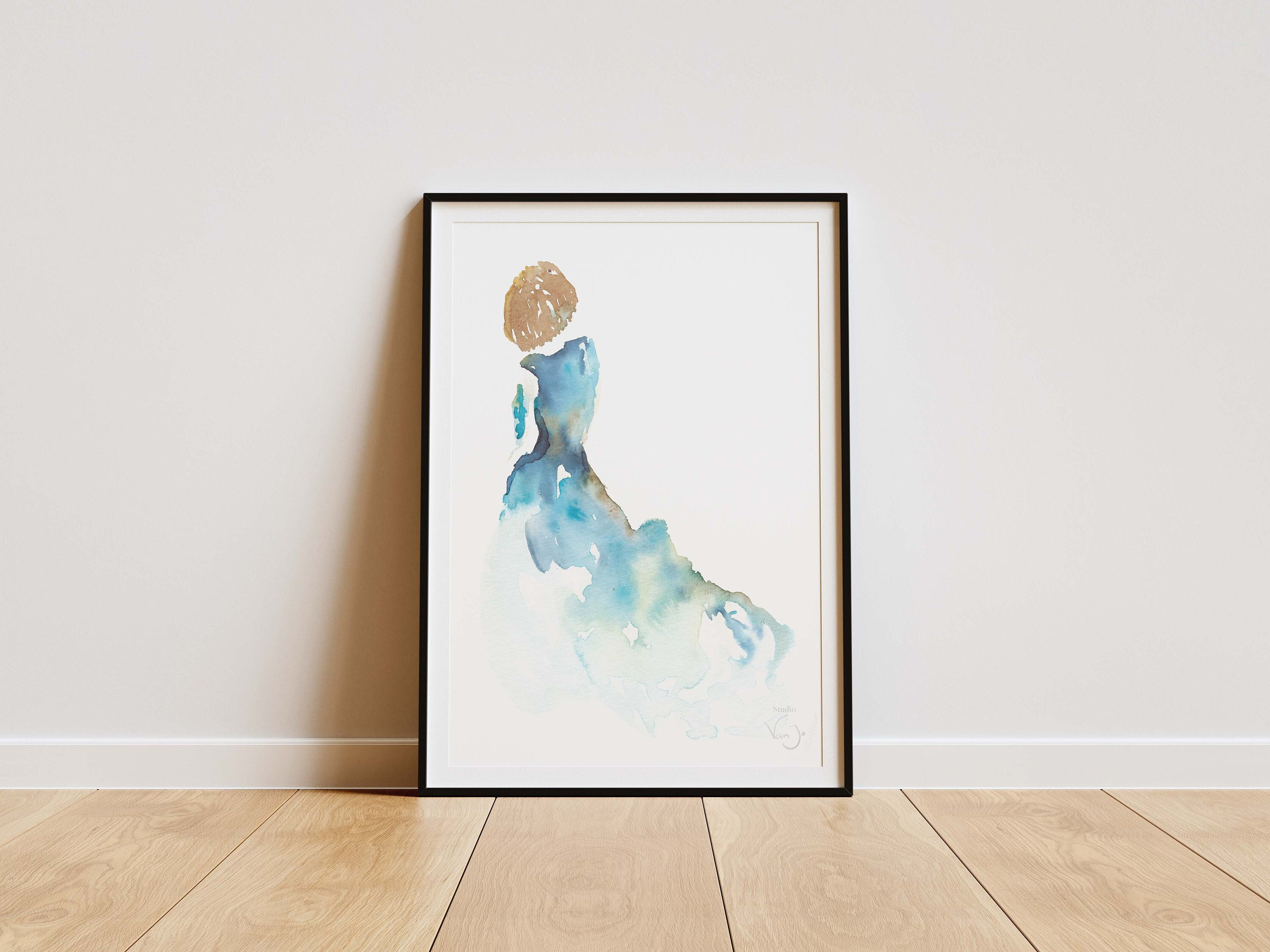 Female Figure Watercolor Art Print | Artistic Elegance for Your Gallery ...