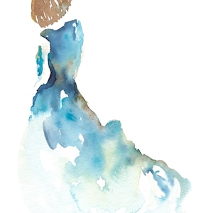 Female Figure Watercolor Art Print | Artistic Elegance for Your Gallery ...