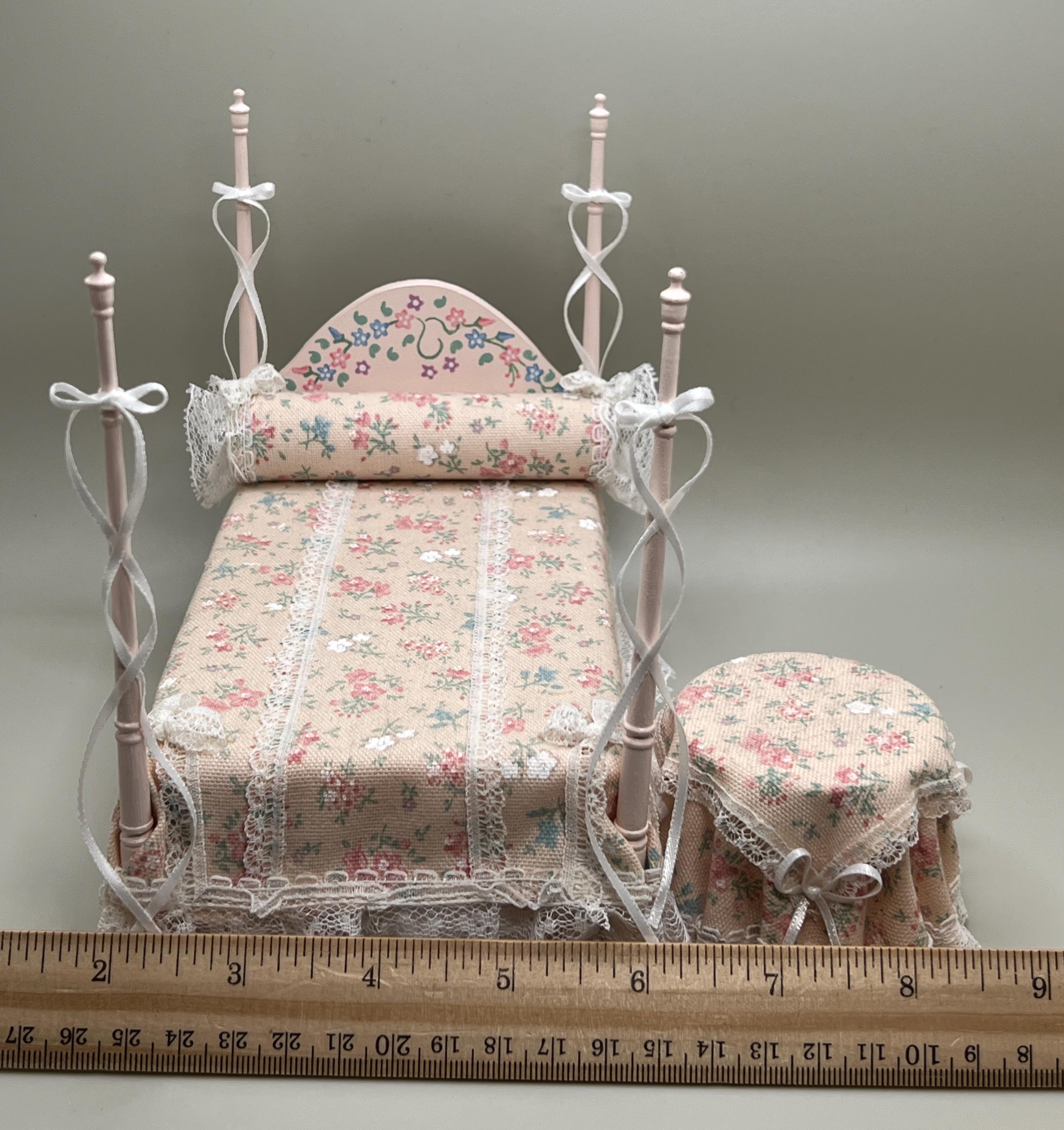 1:12 Vintage Artisan Pitty Pat Dollhouse Bedroom Furniture~floral Set ...