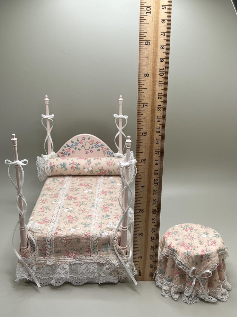 1:12 Vintage Artisan Pitty Pat Dollhouse Bedroom Furniture~floral Set ...