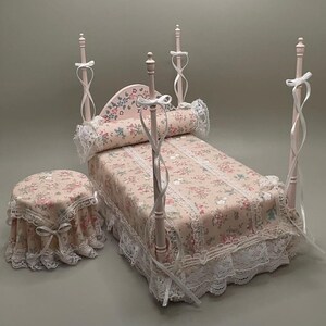 1:12 Vintage Artisan Pitty Pat Dollhouse Bedroom Furniture~floral Set ...