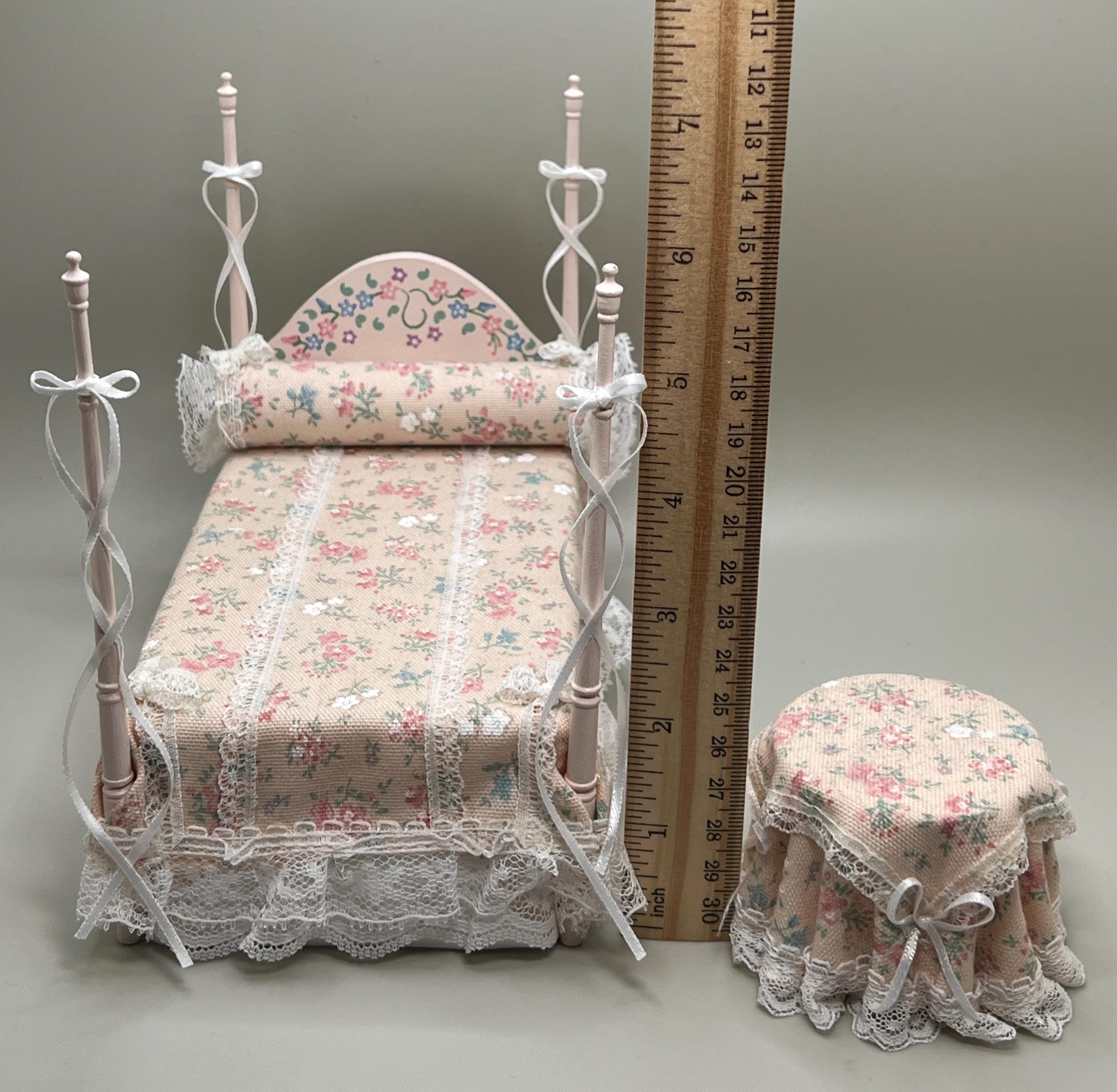 1:12 Vintage Artisan Pitty Pat Dollhouse Bedroom Furniture~floral Set ...
