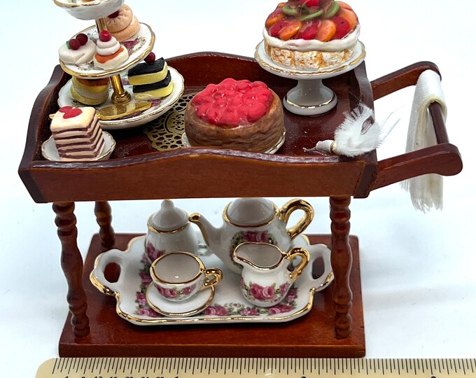 1:12 Reutter Porcelain Afternoon Tea Cart~serving Cart~serving Trolley ...