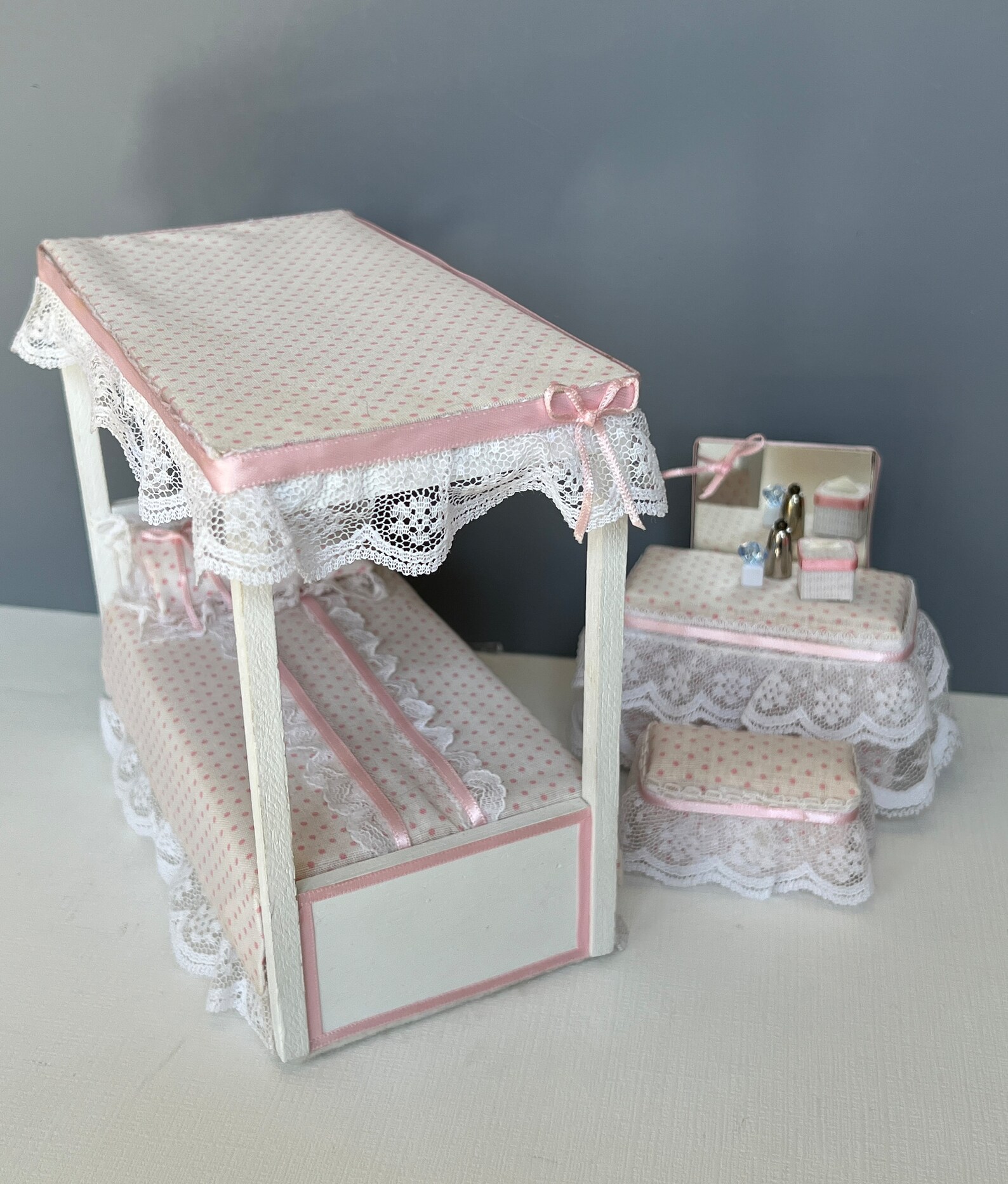 1:12 Vintage Artisan Pitty Pat Dollhouse Bedroom Furniture~set~canopy ...