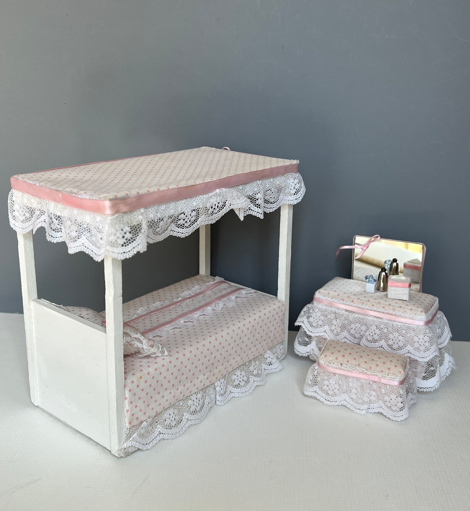 1:12 Vintage Artisan Pitty Pat Dollhouse Bedroom Furniture~set~canopy ...