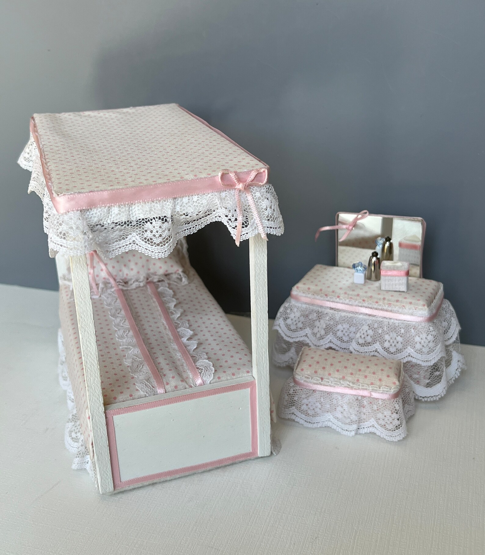 1:12 Vintage Artisan Pitty Pat Dollhouse Bedroom Furniture~set~canopy ...