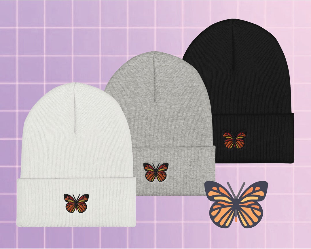 Butterfly Beanie, Cute Beanie, Aesthetic Beanie - Etsy