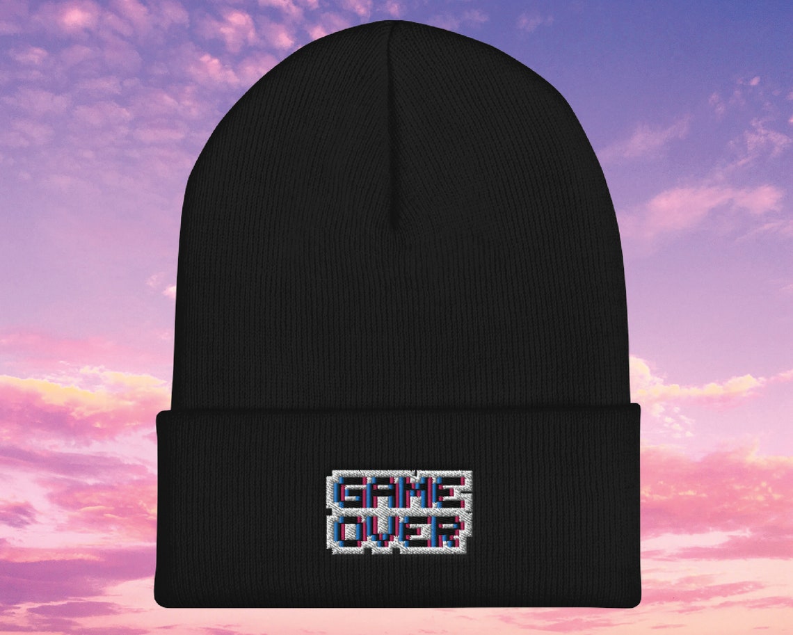 Cute Beanie Game Over Beanie Gamer Beanie Aesthetic | Etsy