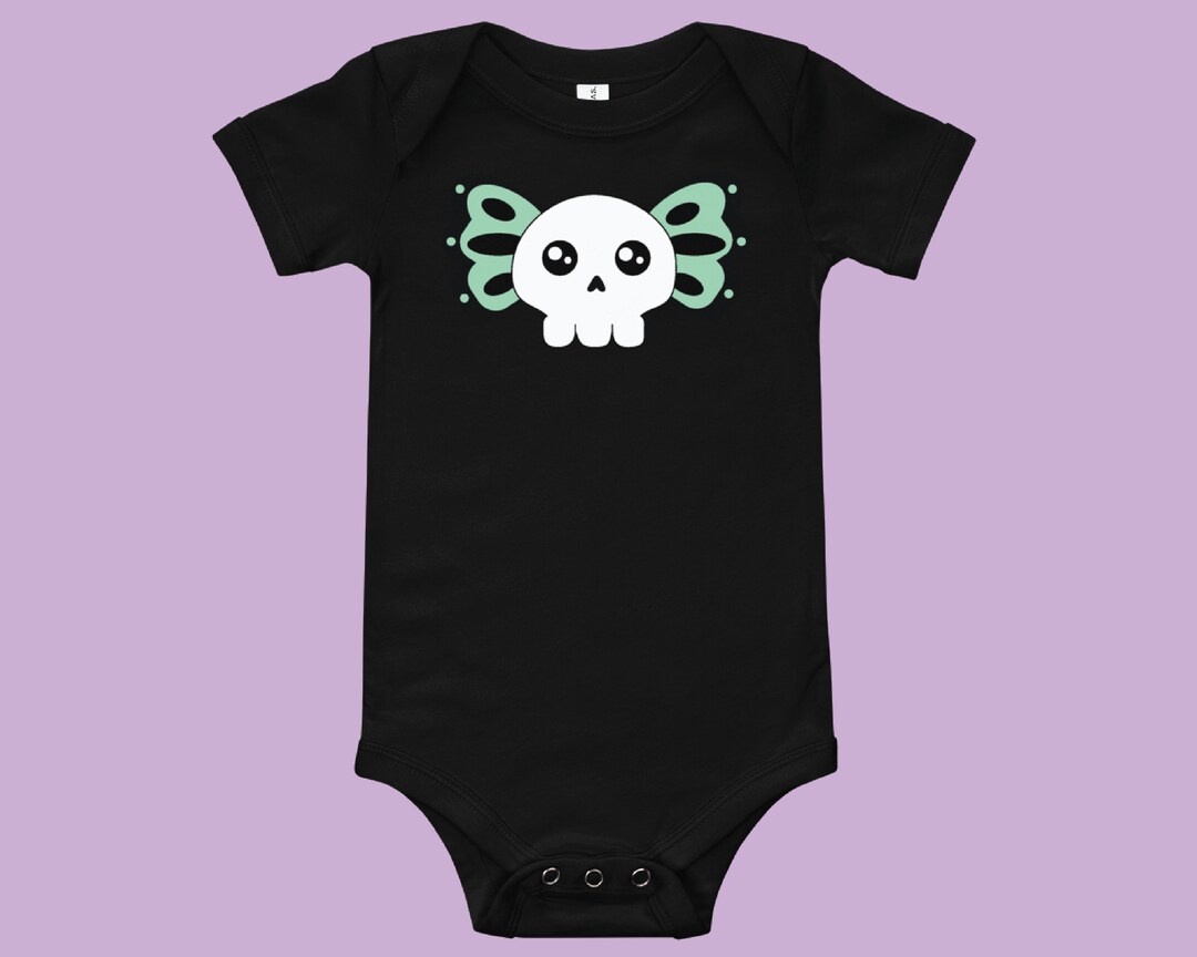 Skull Butterfly Baby Onesie, Goth Baby, Alternative Baby, Punk Baby ...
