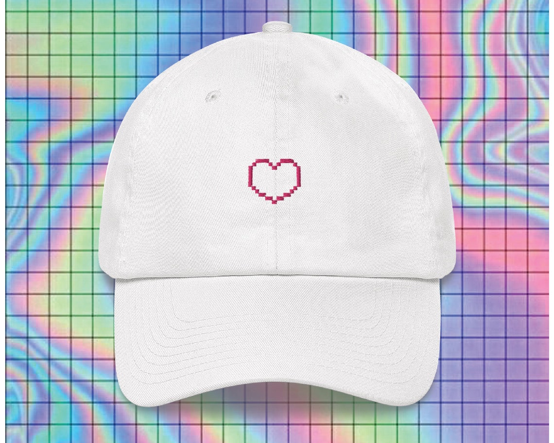 Heart Dad Hat Cute Dad Hat Kawaii Pixel Heart | Etsy