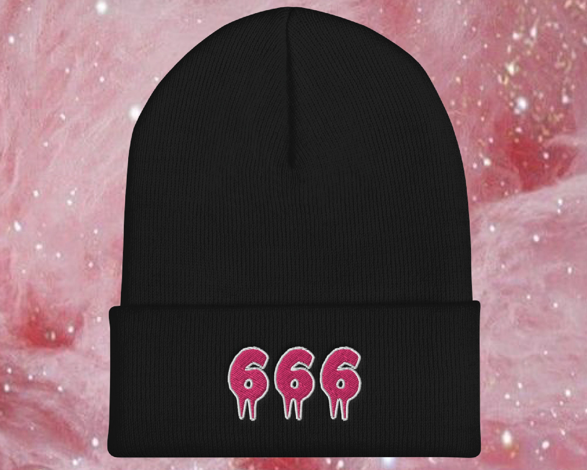 Pastel Goth Beanie Cute Beanie Goth Beanie 666 | Etsy