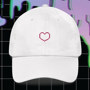 Heart Dad Hat, Cute Dad Hat, Kawaii Pixel Heart - Etsy