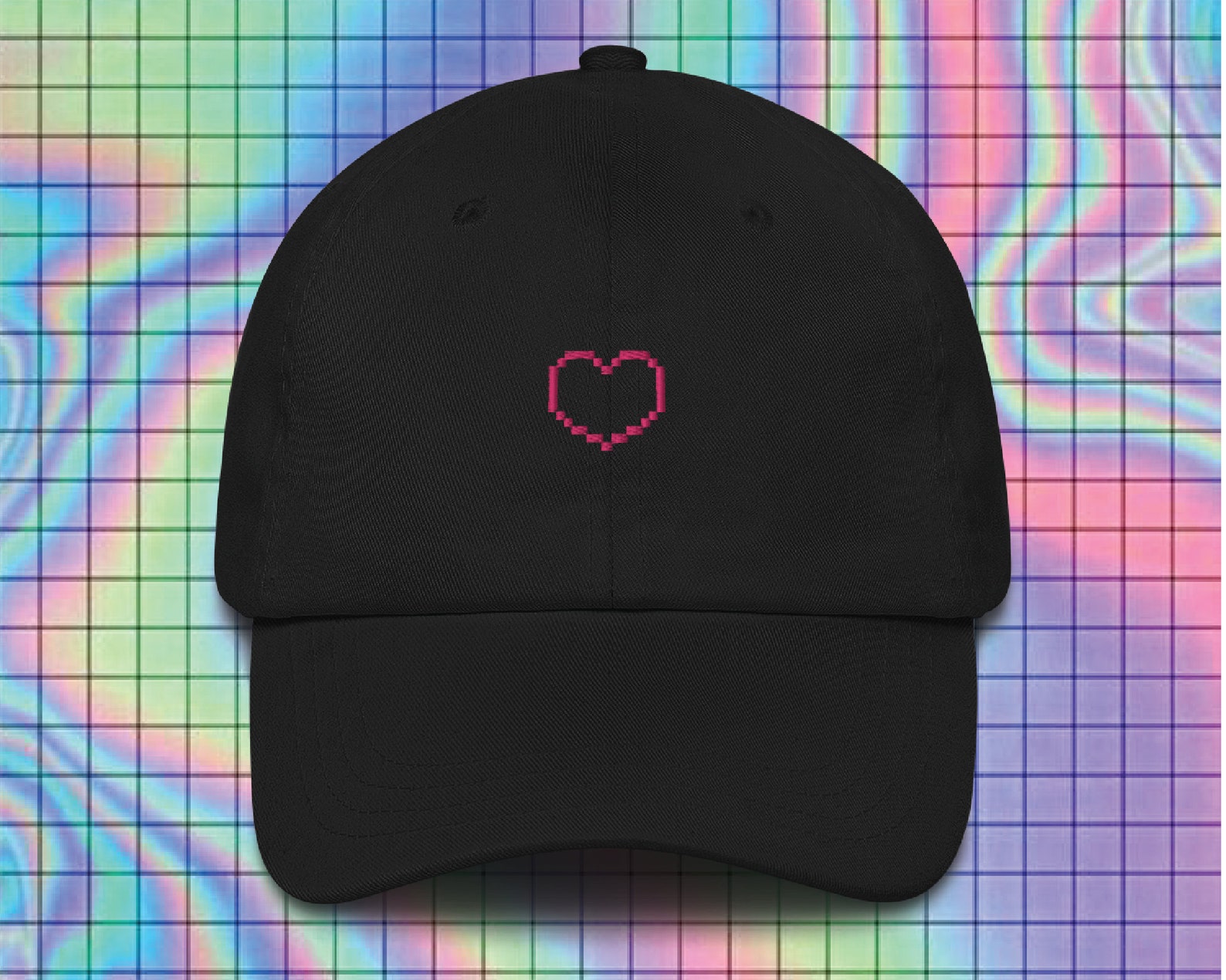 Heart Dad Hat Cute Dad Hat Kawaii Pixel Heart - Etsy