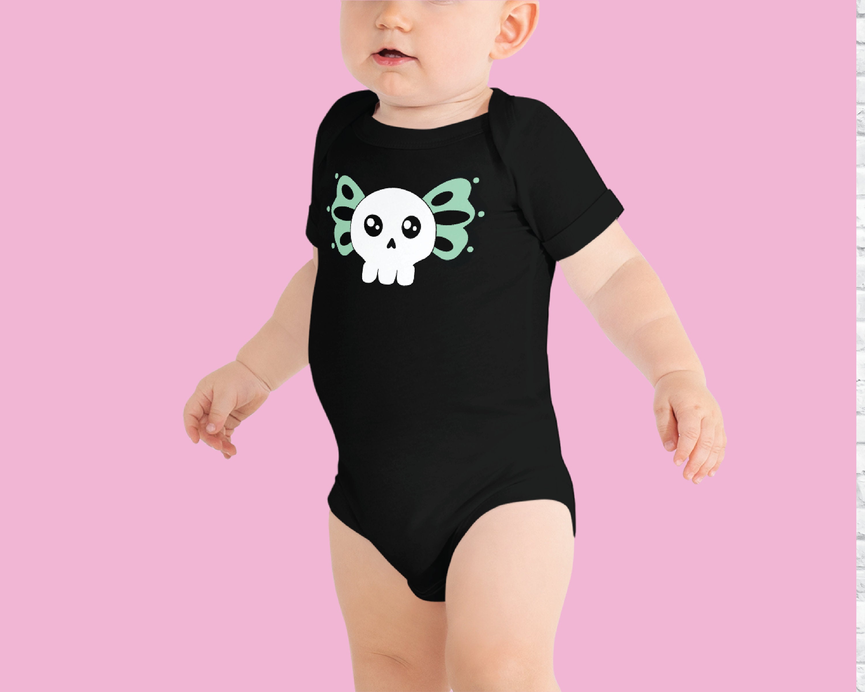 Skull Butterfly Baby Onesie Goth Baby Alternative Baby Punk - Etsy