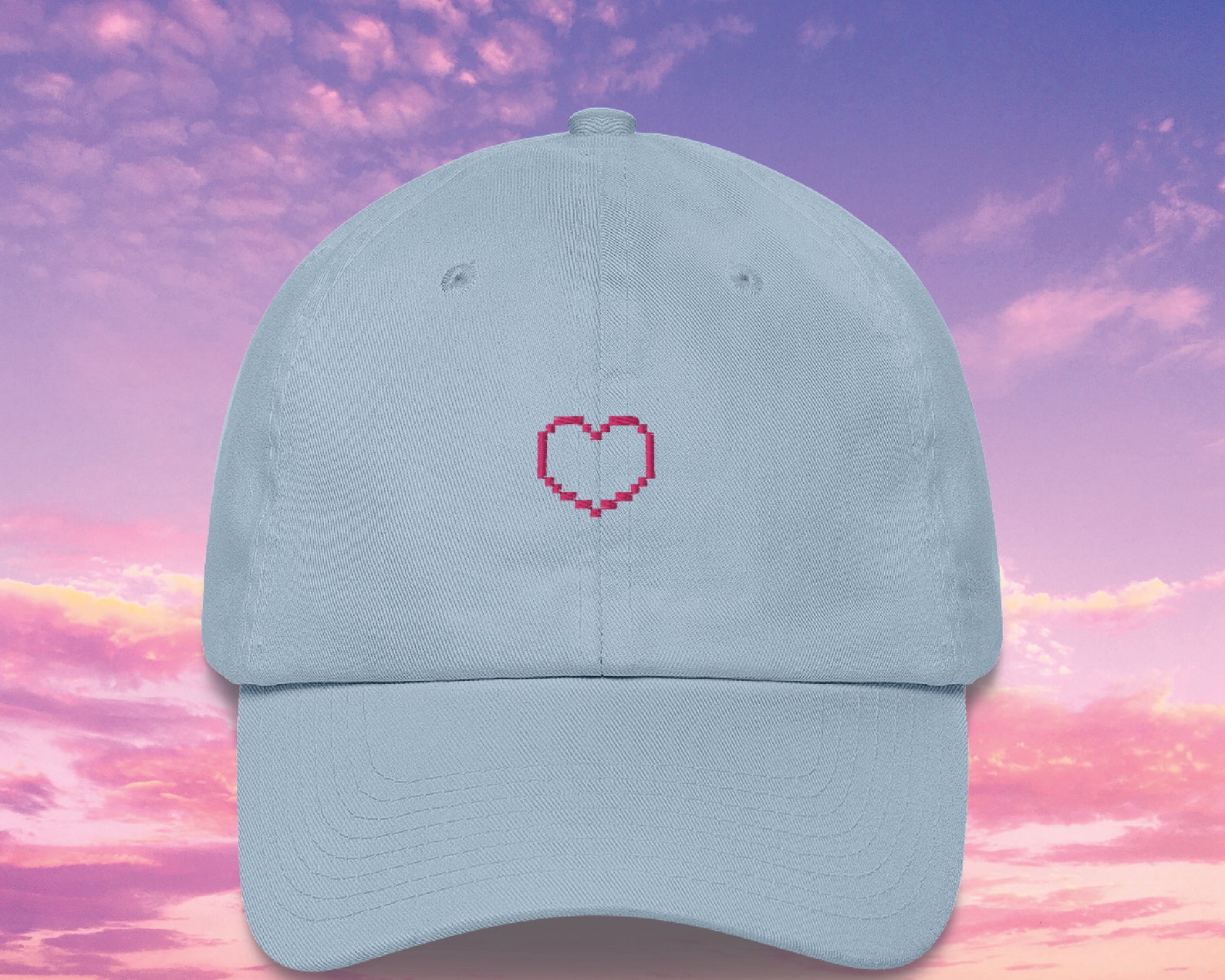 Heart Dad Hat Cute Dad Hat Kawaii Pixel Heart - Etsy