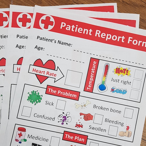 Doctors and Nurses Pretend Play Patient Report Form for | Etsy