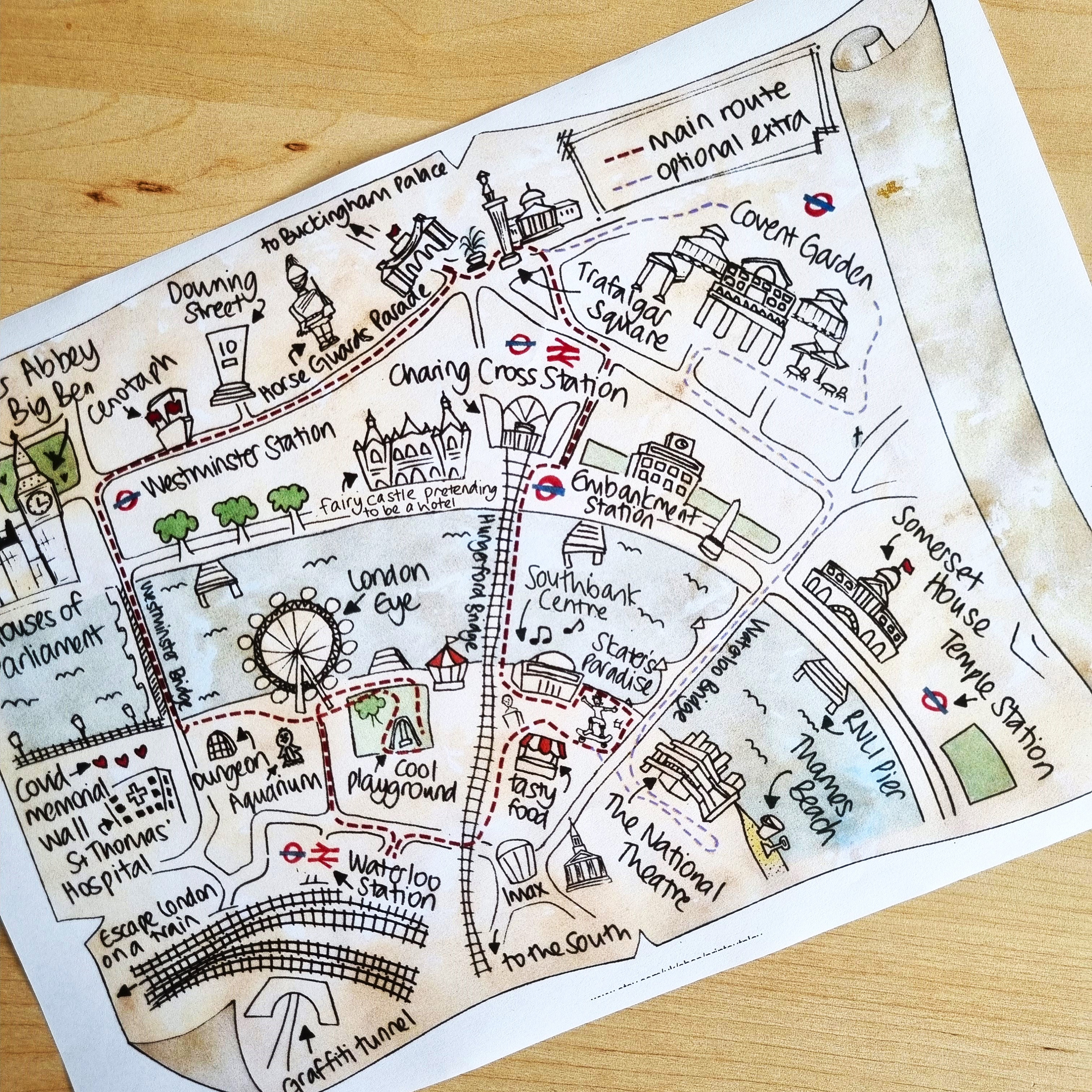 London Treasure Map – Kids Walking Route, Southbank to Covent Garden ...