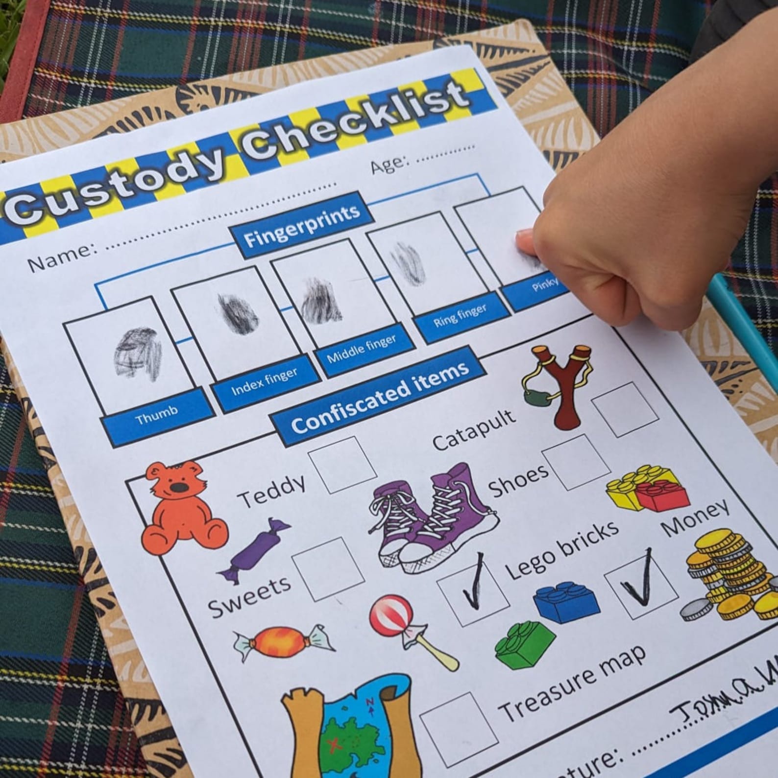 Police Fingerprint Form for Kids Games, Activities and Parties. PDF ...