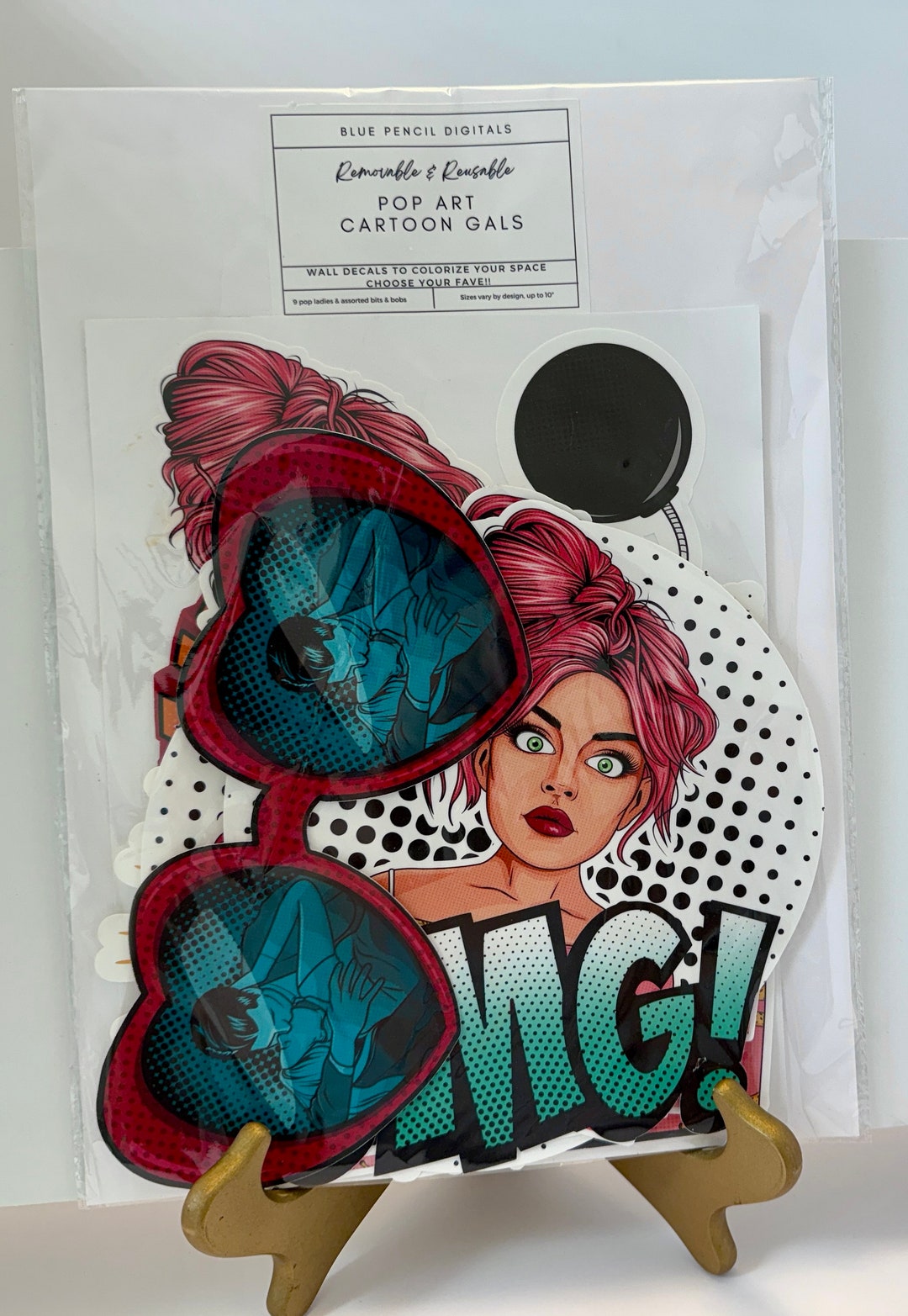 Pop Art Reusable Sticker Decal Set 4 Color Choices. Approximately 4 ...