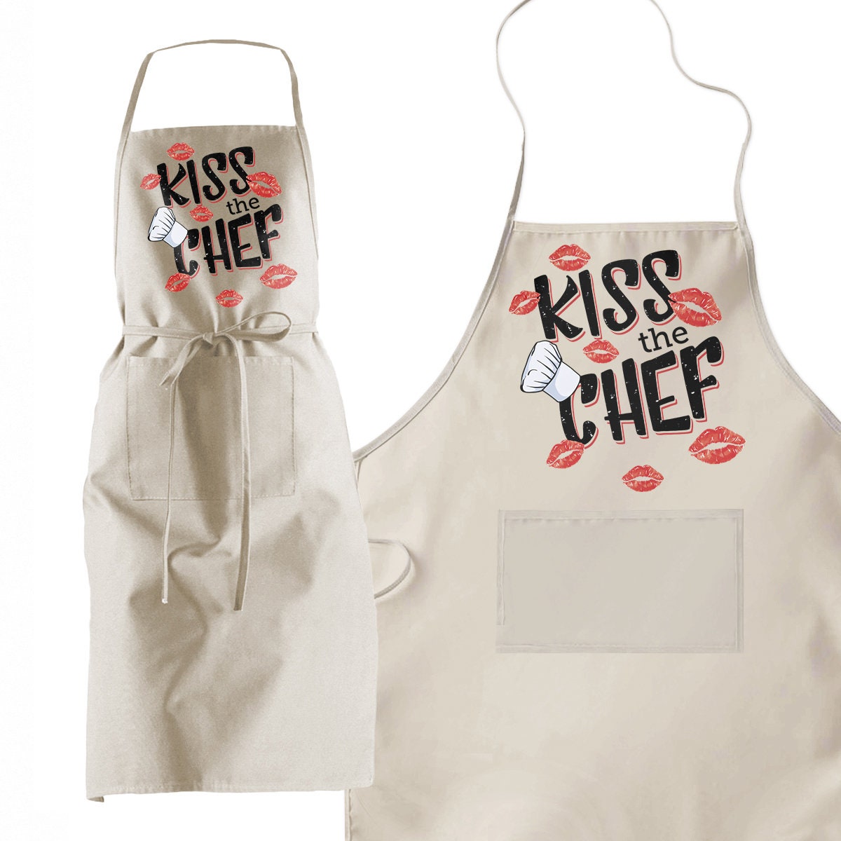 KISS EL CHEF Apron de cocina, Pastelería, Barbacoa, Cocina Vegana ...