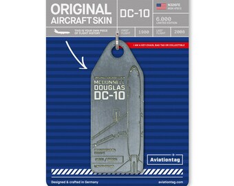 MCDONNELL DOUGLAS DC-10 N450AX Original Aircraft Skin Tag, Keychain ...