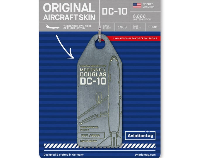 Mcdonnell Douglas DC-10 – N326FE - Original Aircraft Skin Tag, Keychain ...