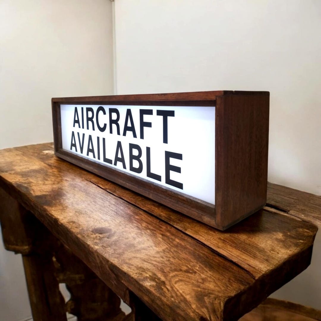 Authentic Vintage Illuminated Airport Sign – AIRCRAFT AVAILABLE ...