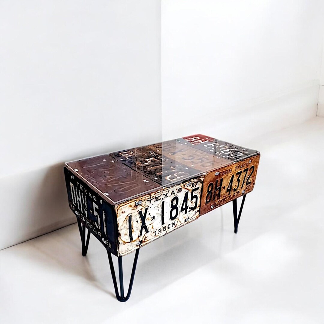 Texas Original Antique License Plates Table American Design - Etsy