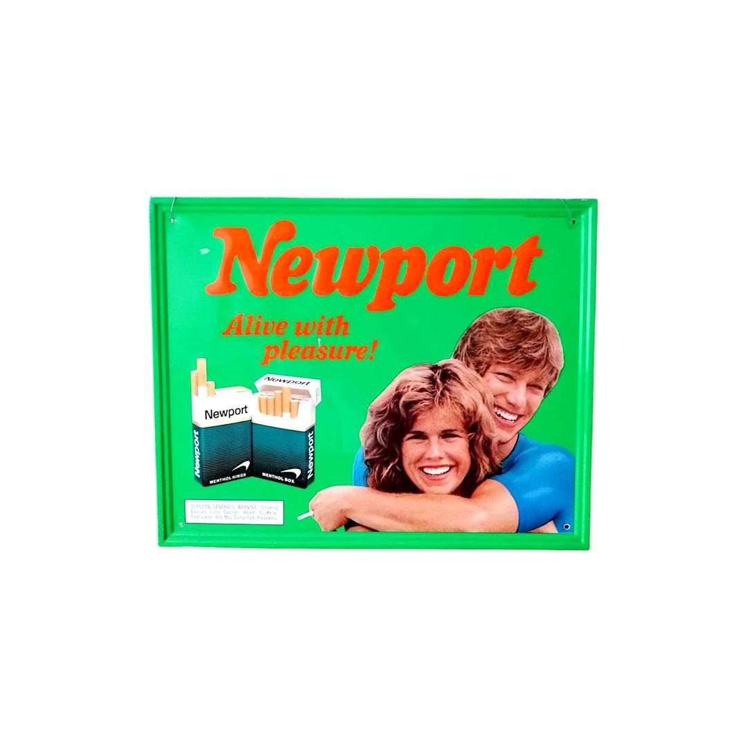 Vintage Newport Advertising Sign 1987 Lorillard Tobacco Metal Promo ...
