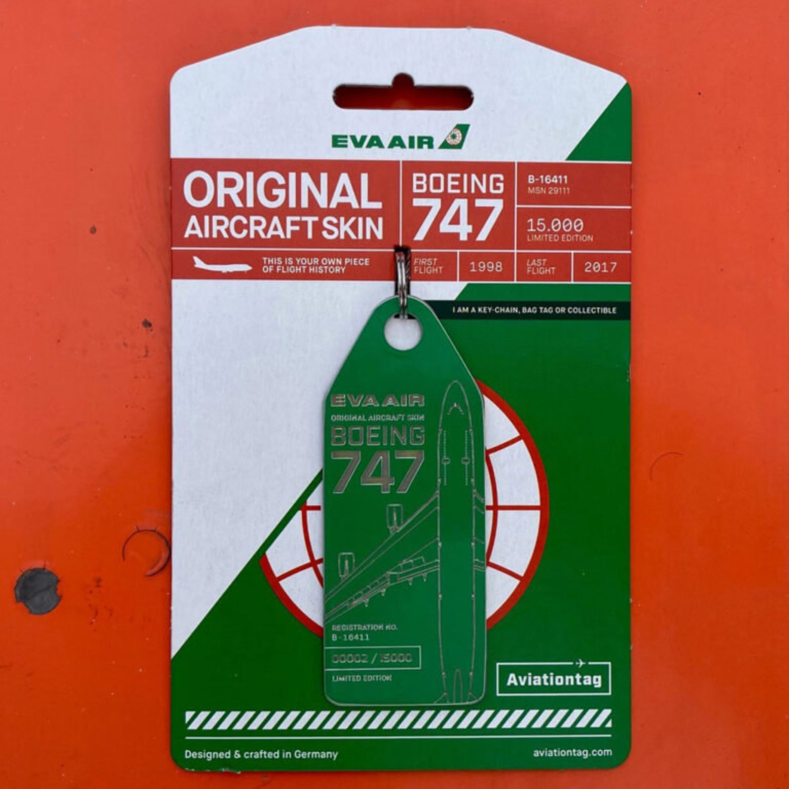 EVA Air Boeing 747 B-16411 Original Aircraft Skin Tag - Etsy
