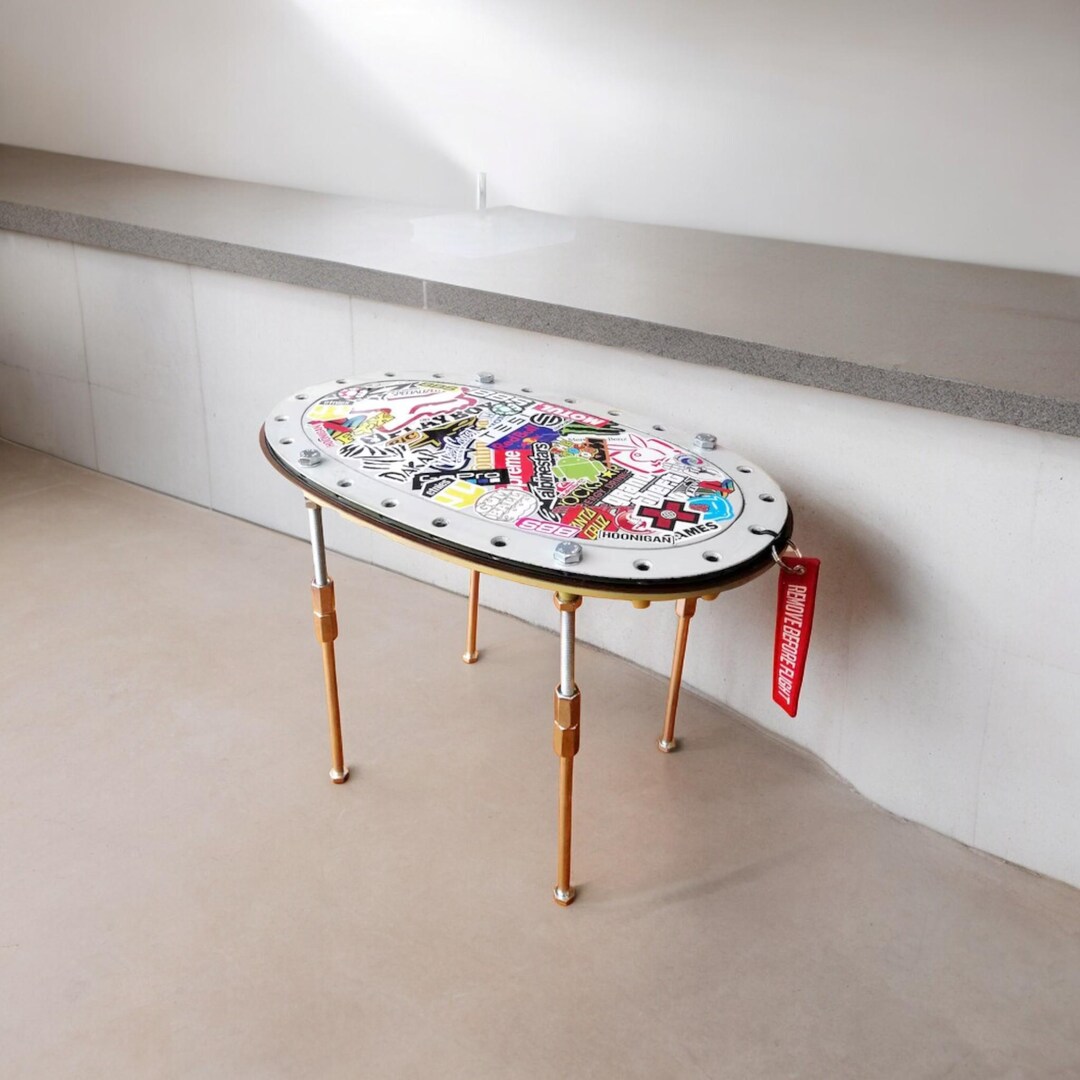 Boeing 747 Aircraft Coffee Table Made of Boeing Fuel Tank Door Panel ...