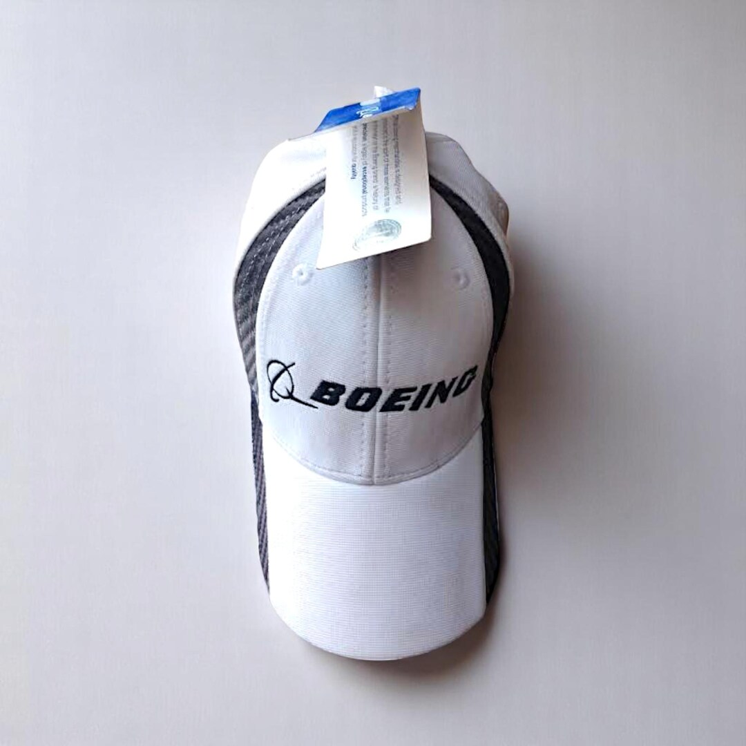 Vintage Boeing Official Merchandise Cap White Black Carbon Fiber Panels ...