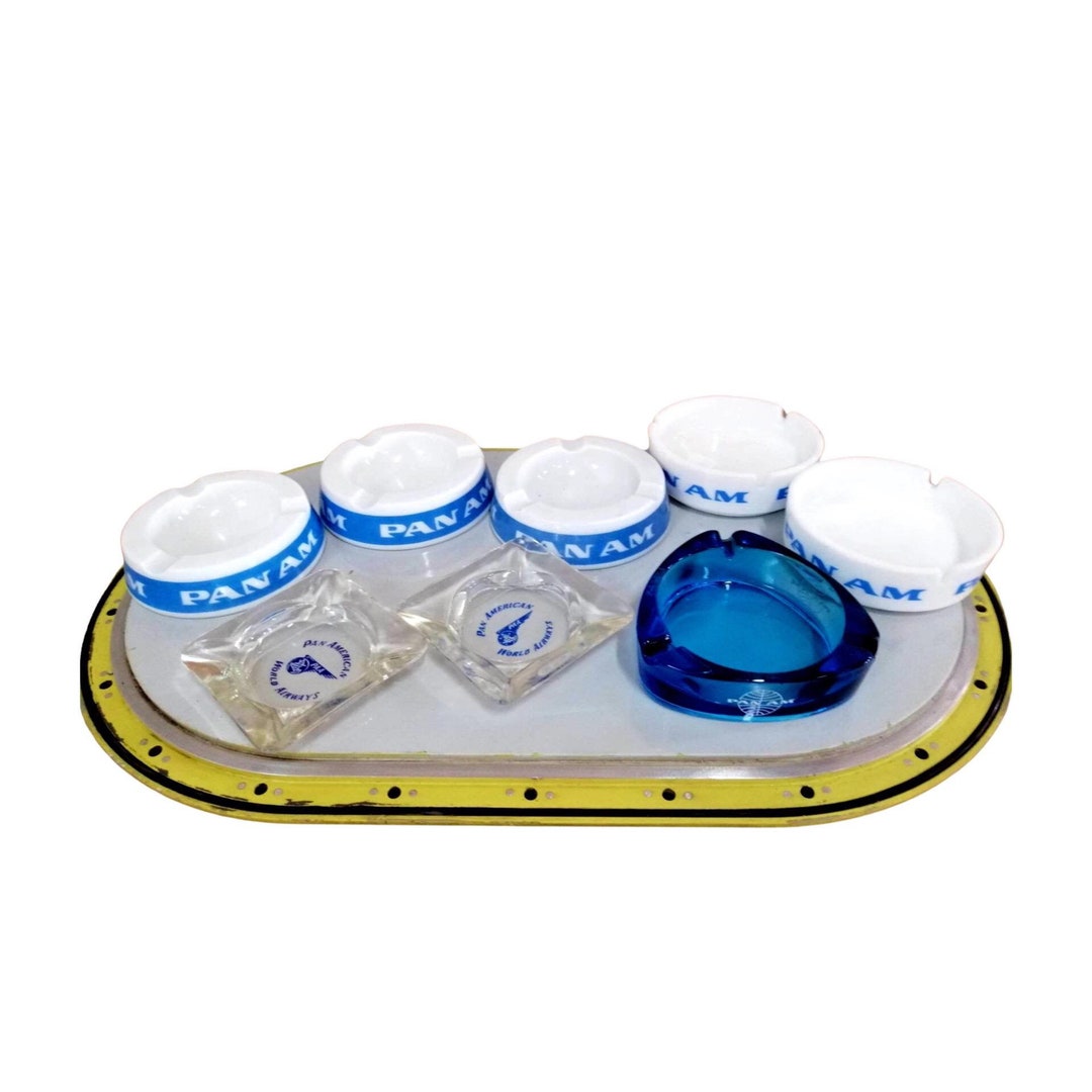 Collection of 8 Original Iconic Pan Am Ashtrays Pan American - Etsy