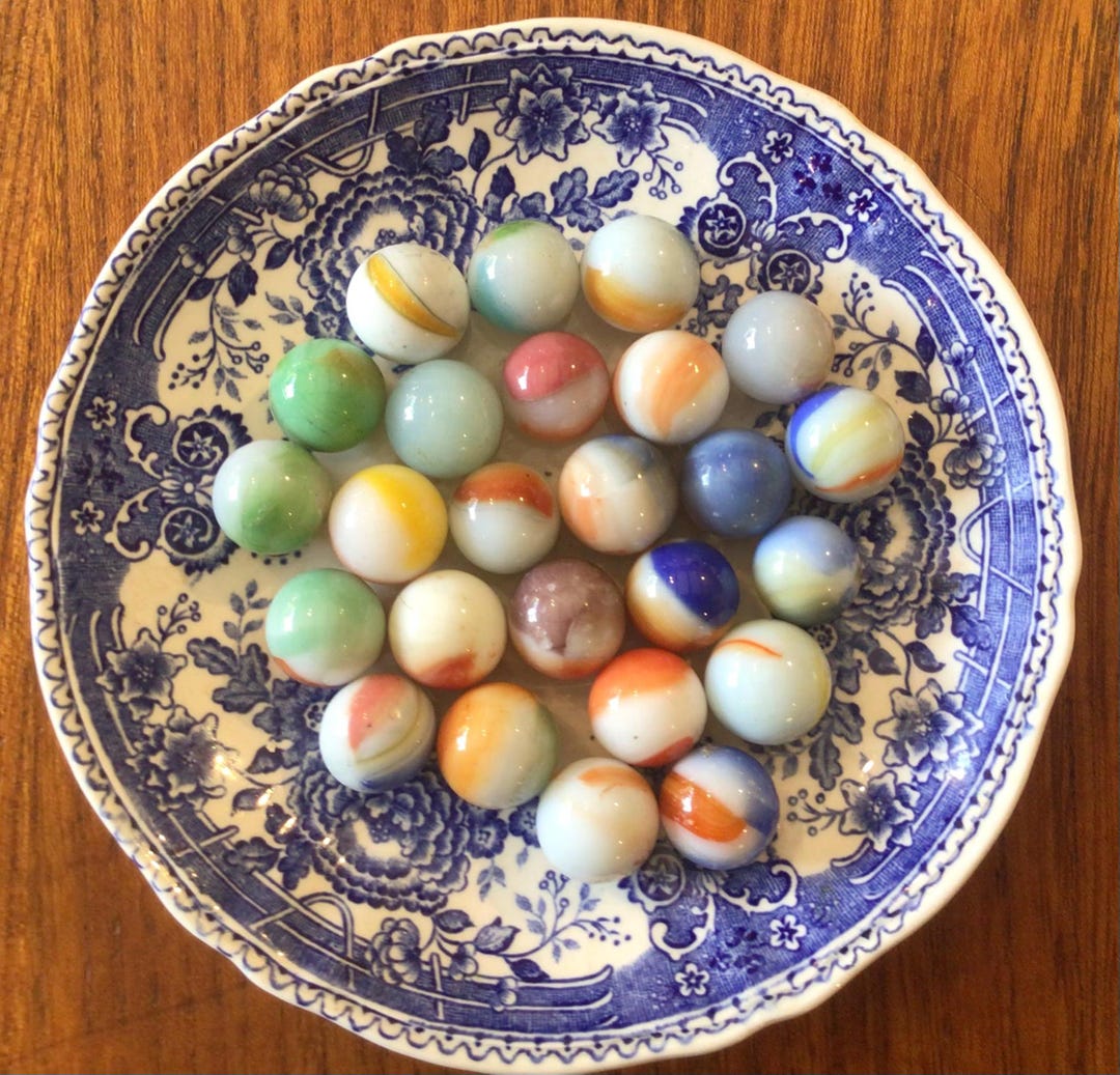 25 X 15mm Milky Veined Marbles - Etsy