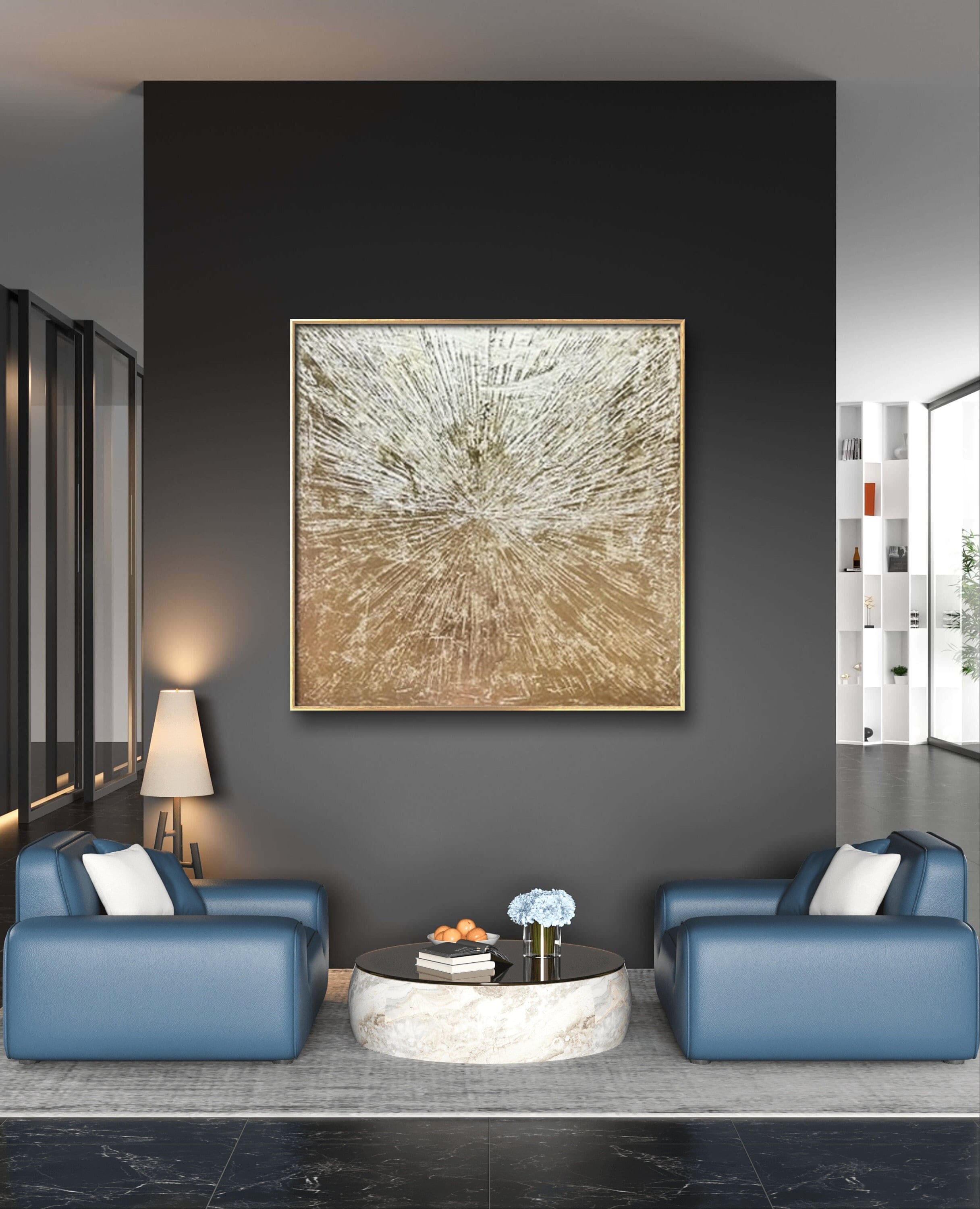 Original Golden Leaf Painting on Canvas Textured Golden Painting ...