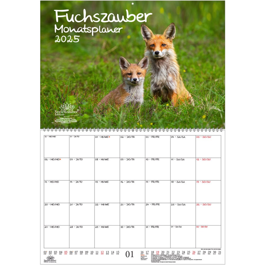 Fox Magic Planner DIN A2 Calendar for 2025 Fox and Foxes Soul Magic ...