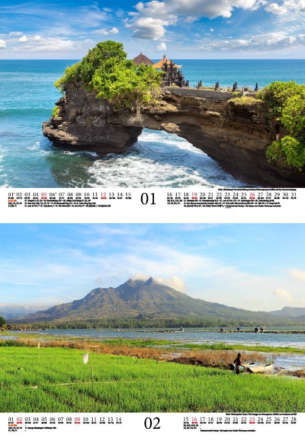 14,98 Eur/pc. Travel Magic Bali DIN A4 Calendar for 2025 Indonesia ...