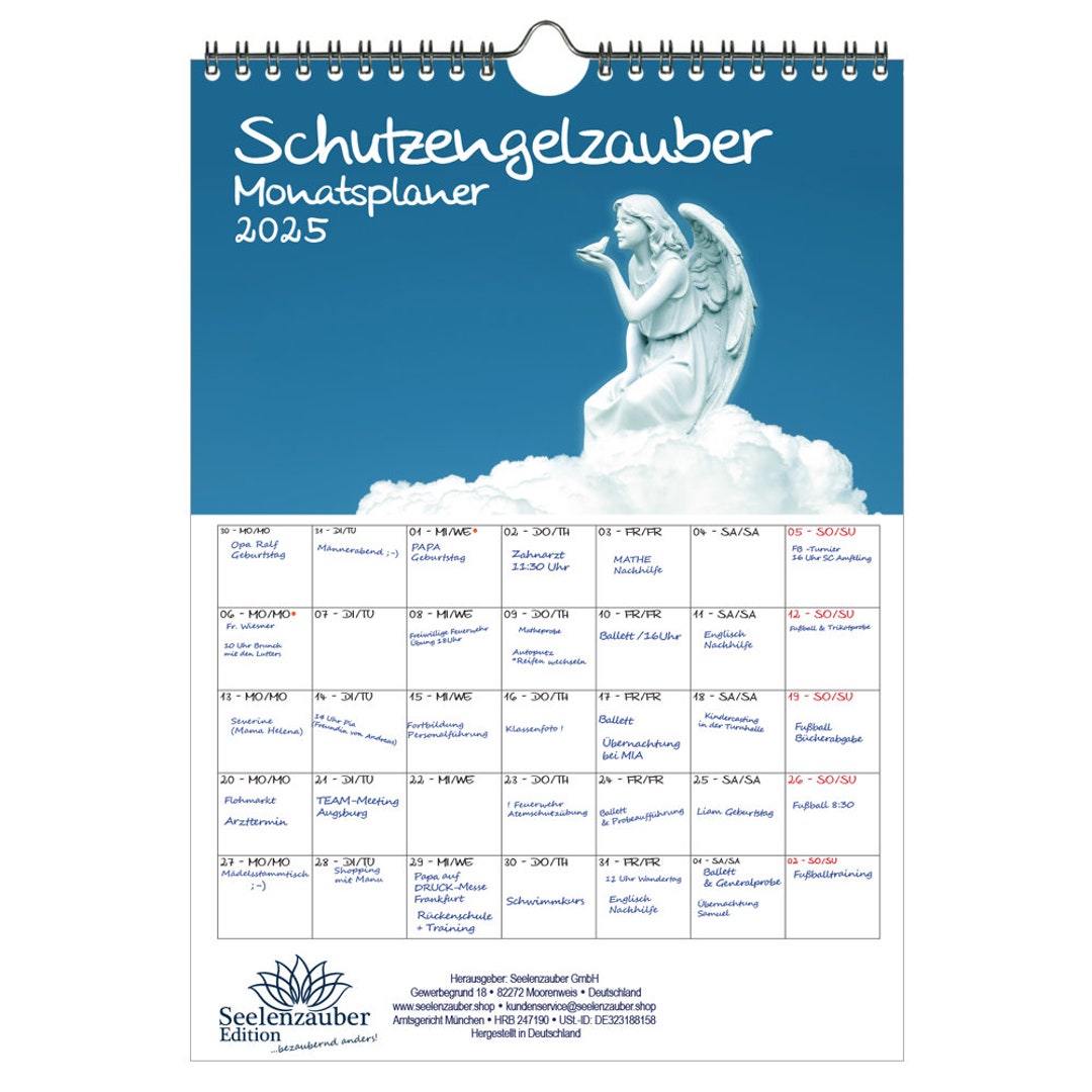 Guardian Angel Magic Planner DIN A4 Calendar for 2025 Angel Guardian ...
