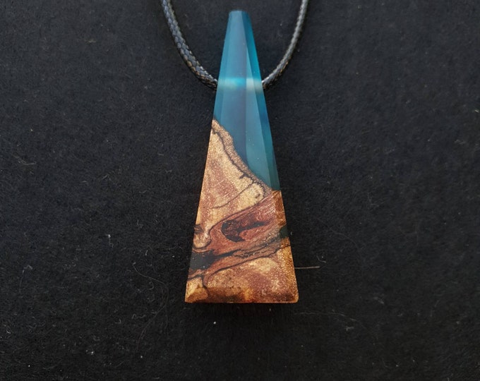 Blackwood and Blue Resin Triangle Pendant - Etsy
