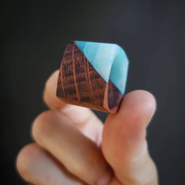 Wood Resin Ring - Etsy