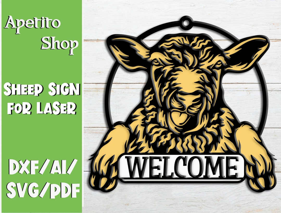 Layered Sheep Sign Svg Laser Cut File - Etsy