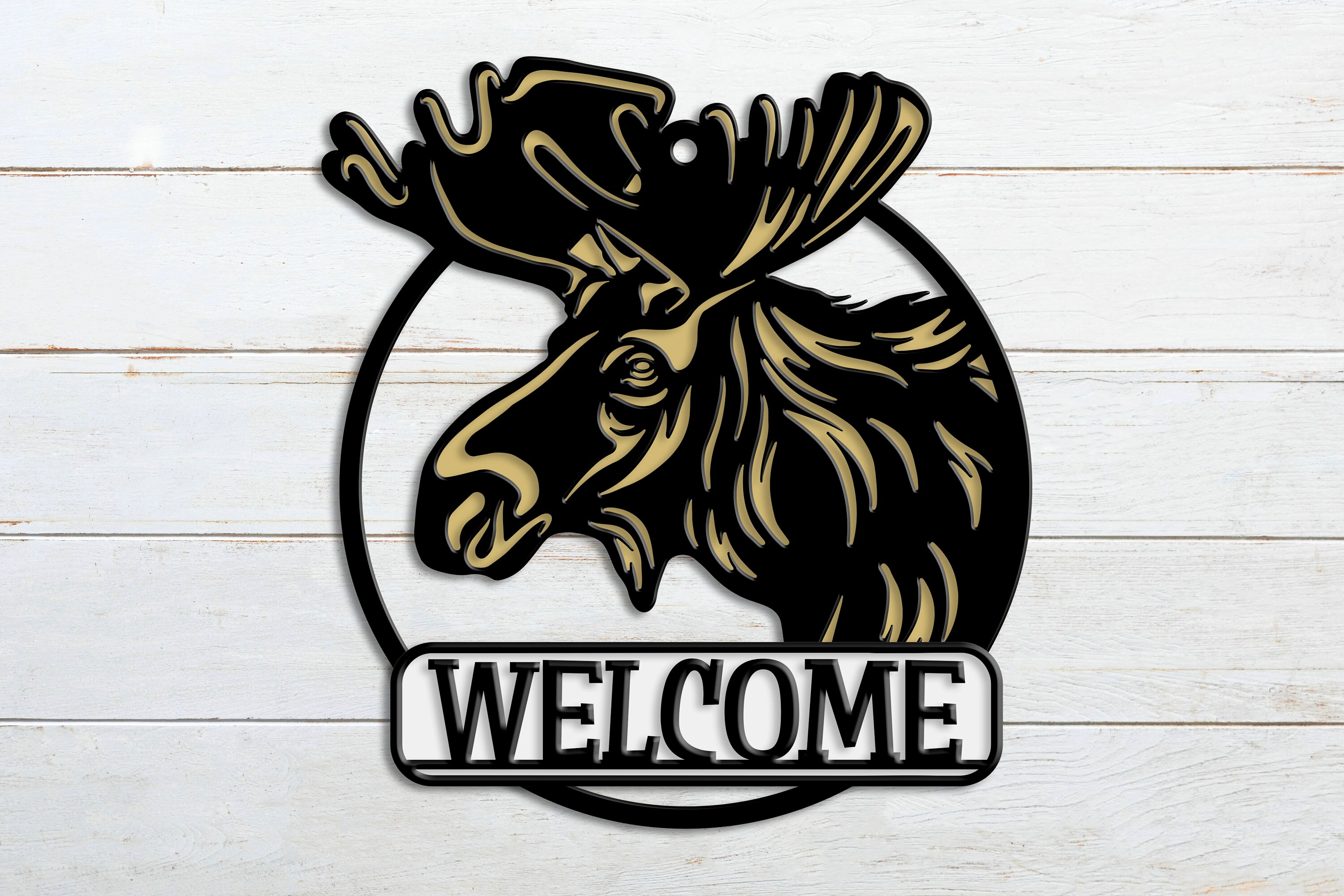 Layered Moose Sign Svg Laser Cut File - Etsy