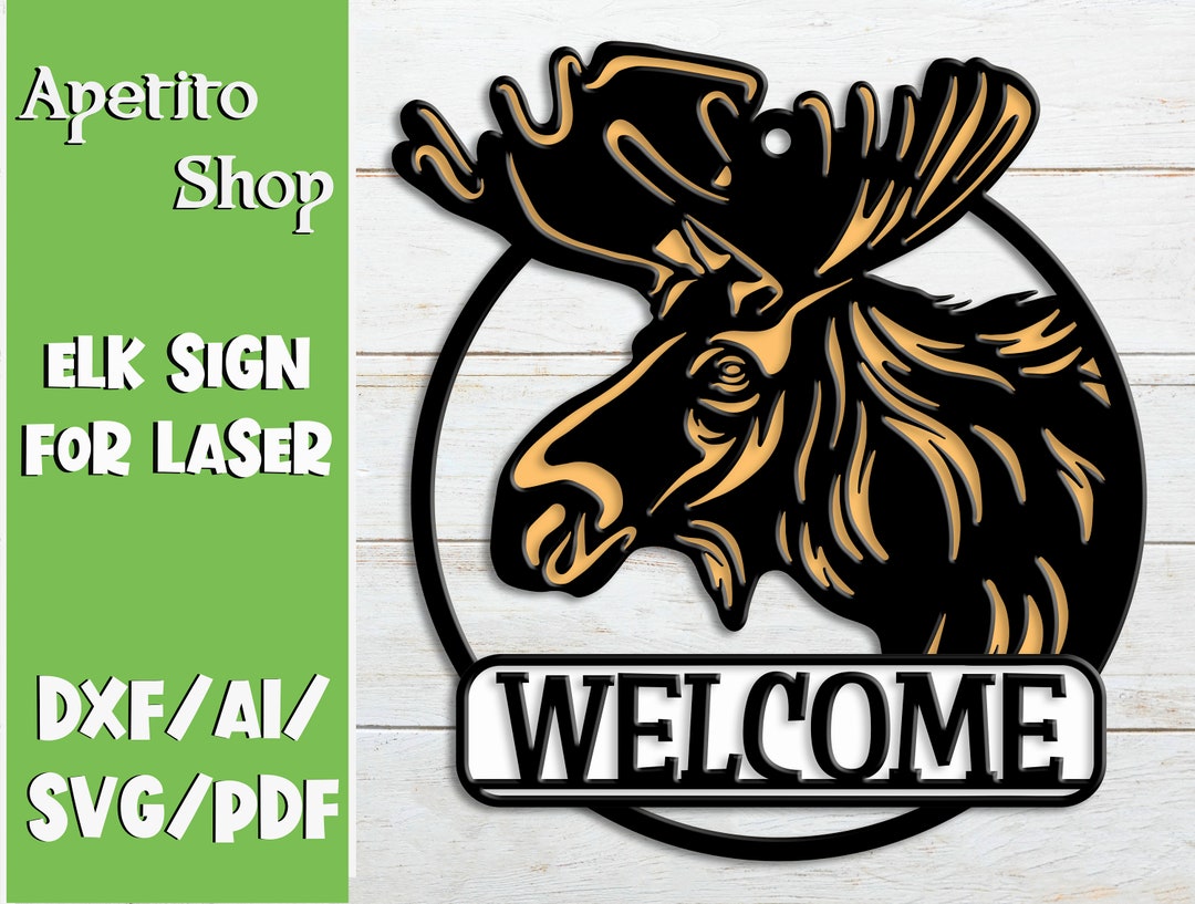 Layered Moose Sign Svg Laser Cut File - Etsy